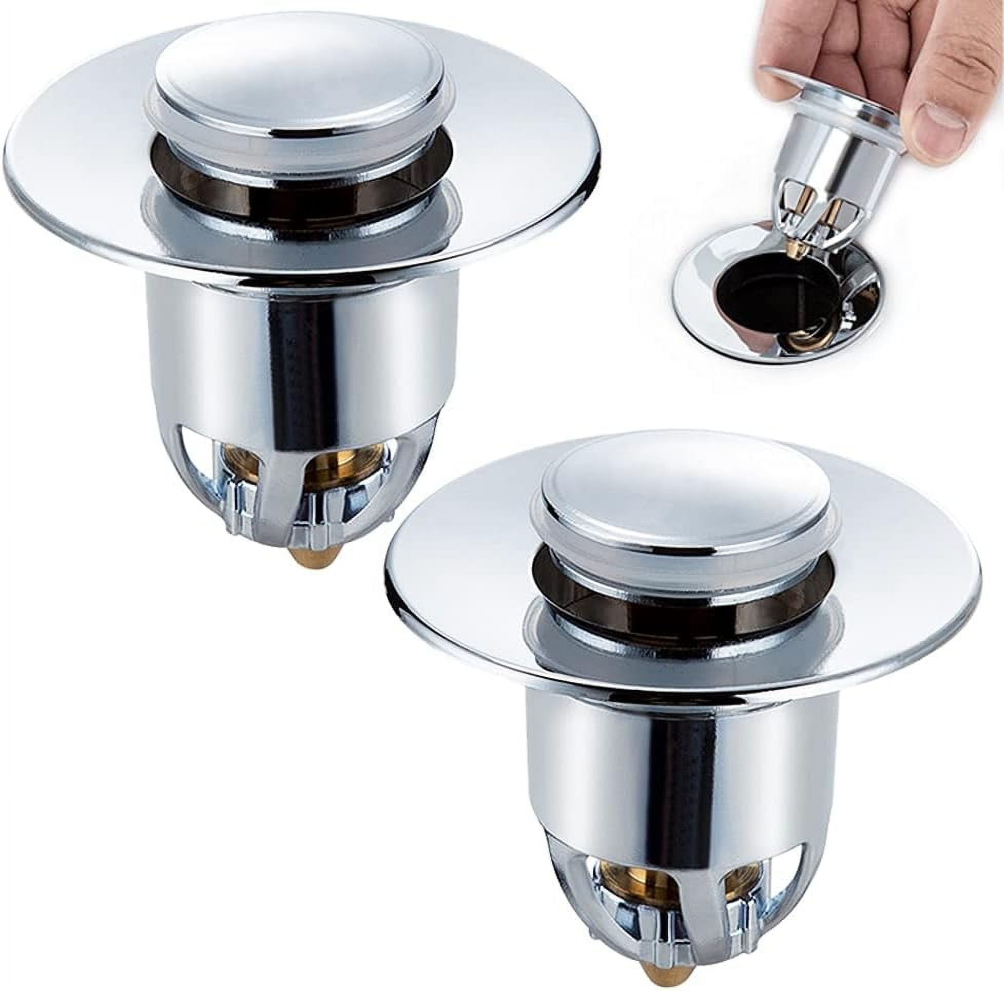 All Metal Bathroom Sink Stopper, Universal Fit 1''~1.8'' Drain Openings ...