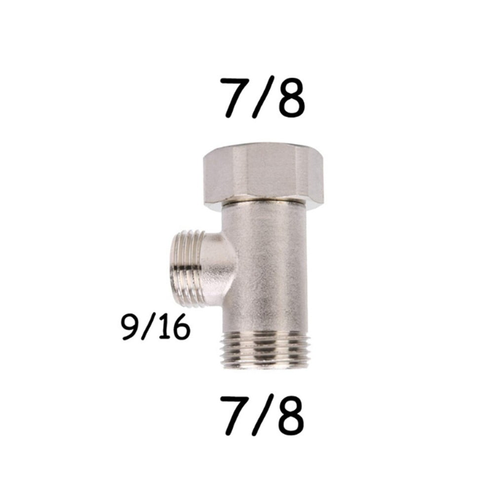 All Metal Bidet T-Adapter 7/8 3/8 1/2 Adapter Thread 3 Way Pipe Fitting ...