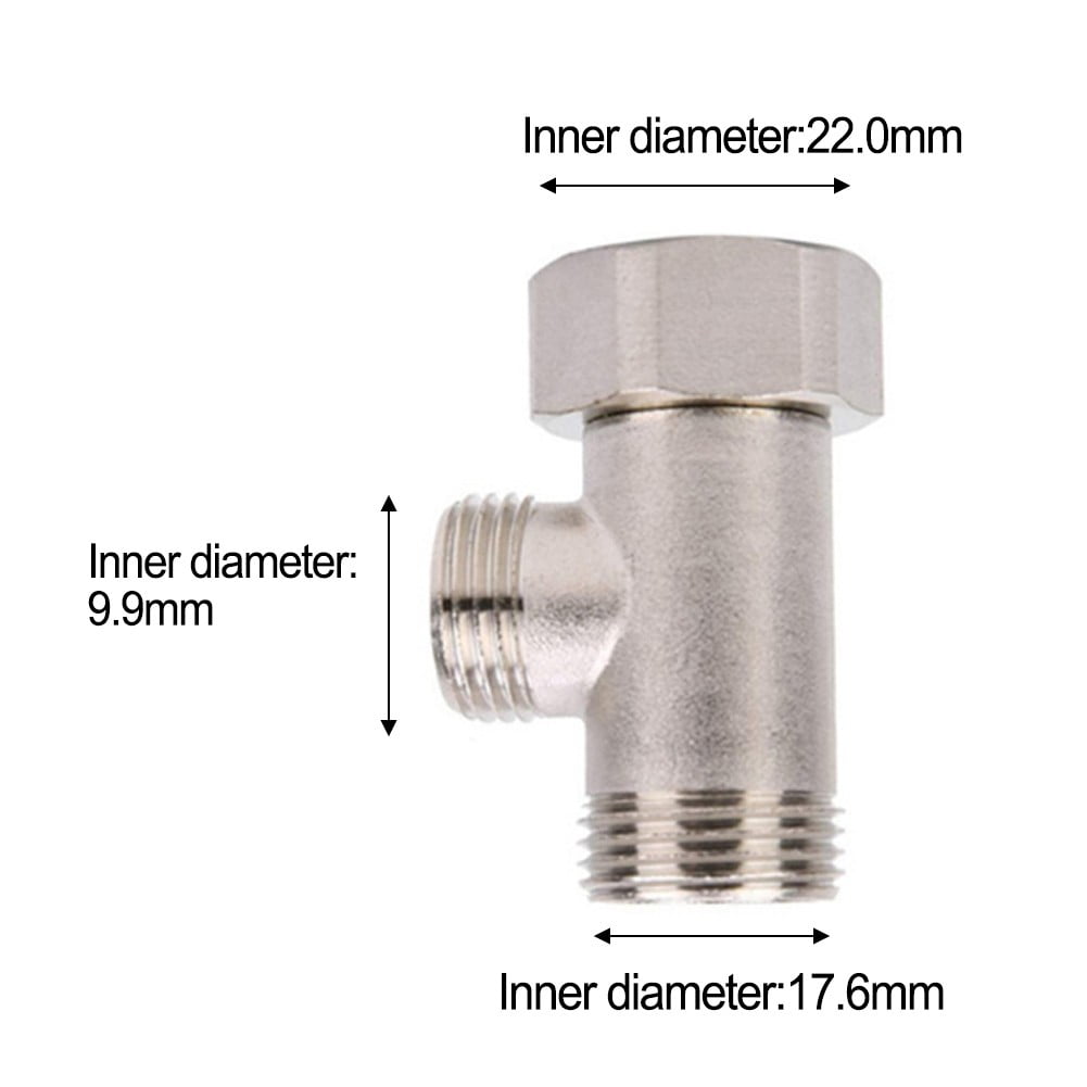 All Metal Bidet T-Adapter 7/8 3/8 1/2 Adapter Thread 3 Way Pipe Fitting ...