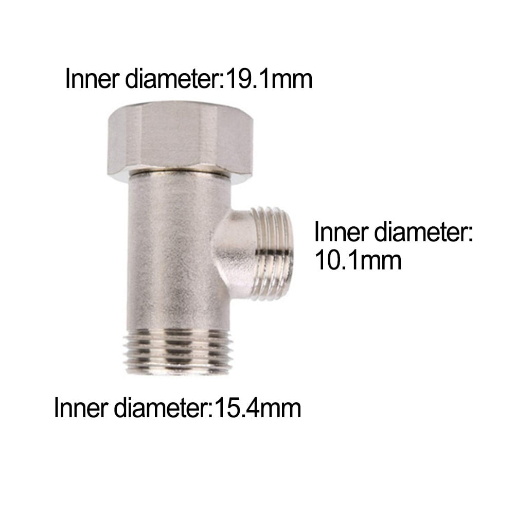 All Metal Bidet T-Adapter 7/8 3/8 1/2 Adapter Thread 3 Way Pipe Fitting ...