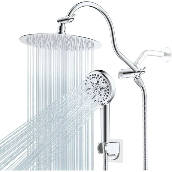 All Metal Dual Filte Rainfall Shower Head Pressure Handheld Shower Head ...