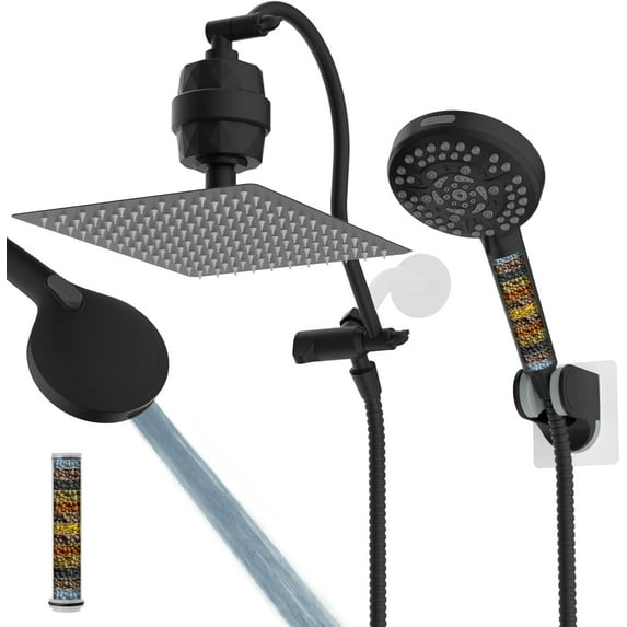 All Metal Dual Filte Rainfall Shower Head Pressure Handheld Shower Head ...