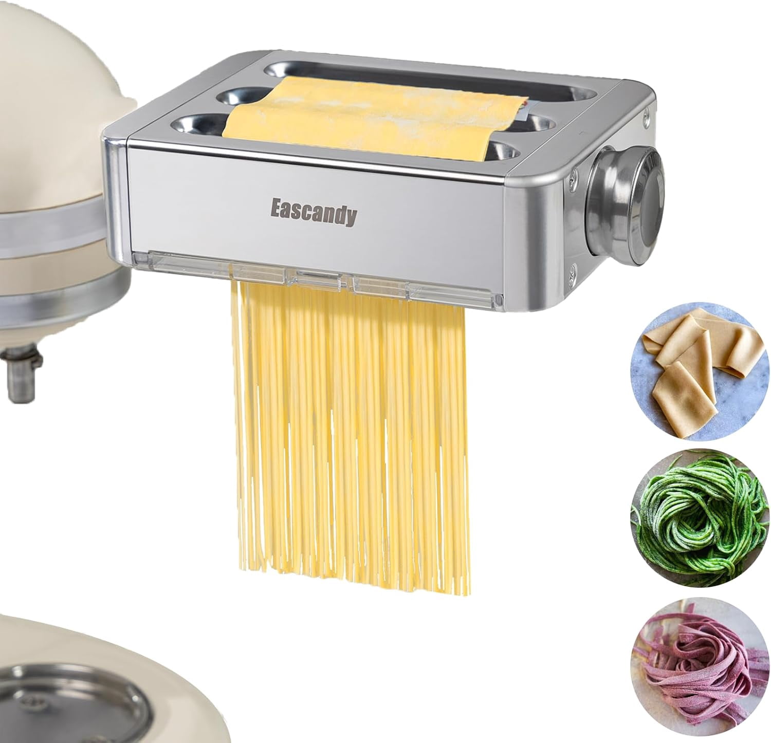 All Metal Pasta Maker Attachment for , 3 In 1 Kitchen Aid Stand Mixer ...