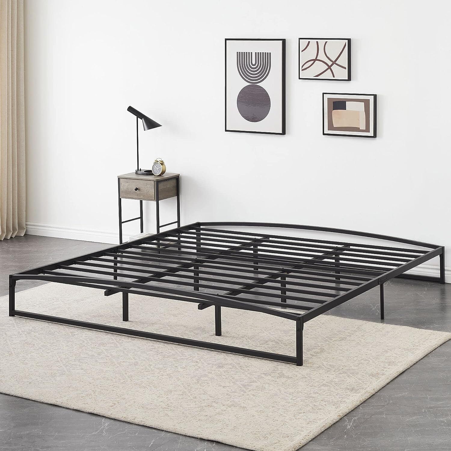All-Metal Platform KING Bed Frame, 10-Inch Large Bed Frame Mattress ...