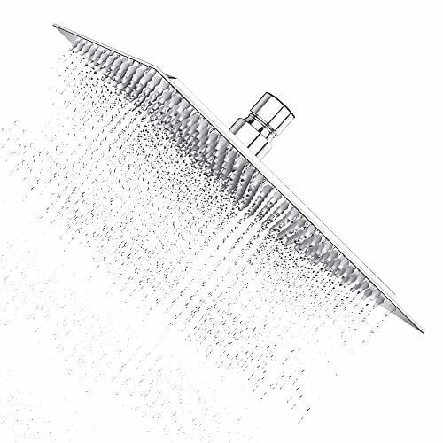 All Metal Rectangular Rain Shower Head, Large Rainfall Shower Head ...