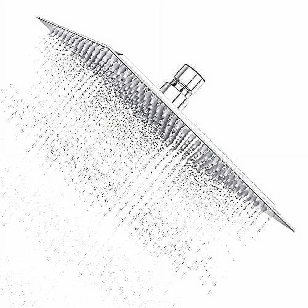 All Metal Rectangular Rain Shower Head, Large Rainfall Shower Head ...