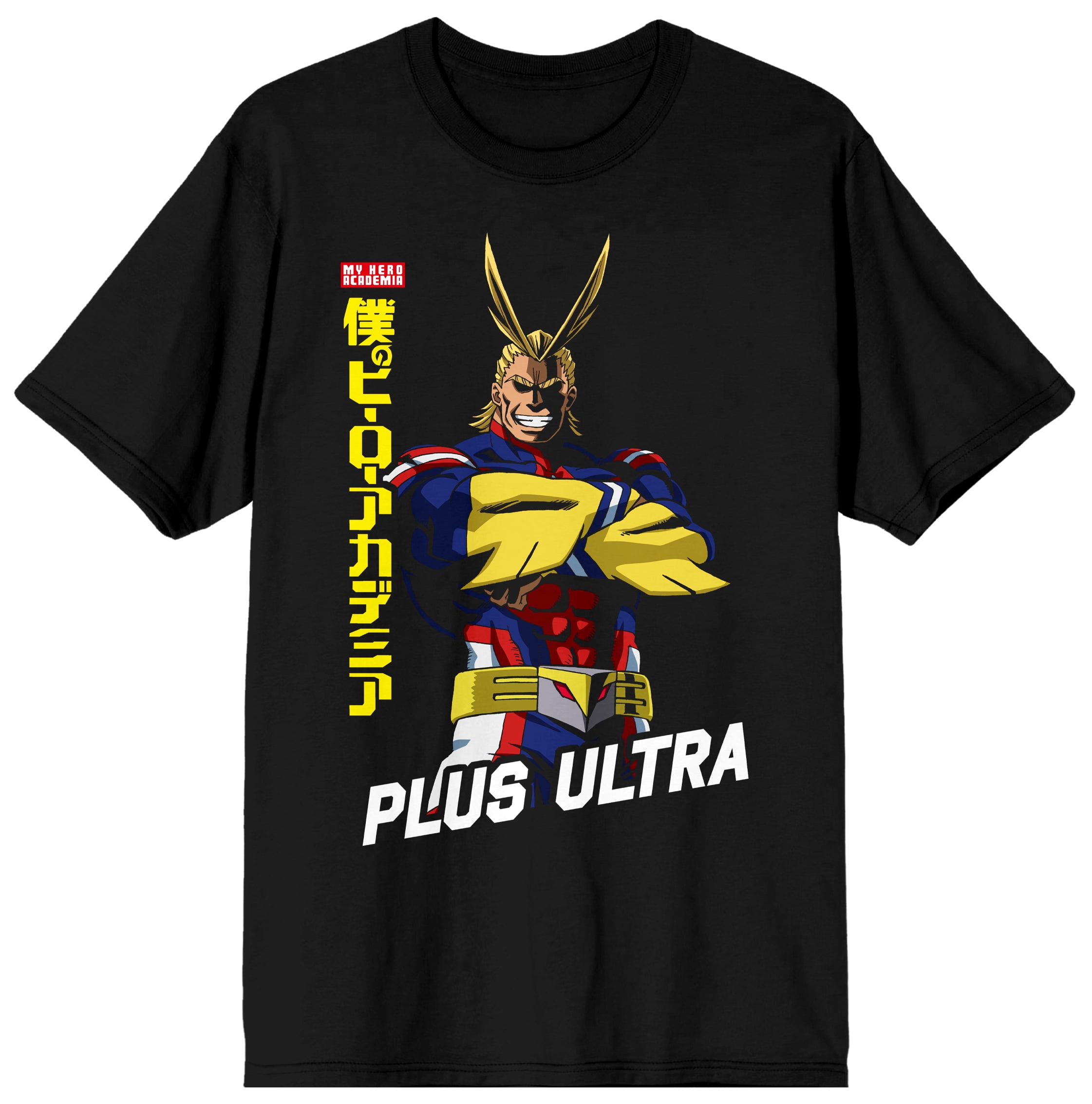MHA All Might Plus Ultra Anime Men's Graphic Tee Shirt, Black XXL ...
