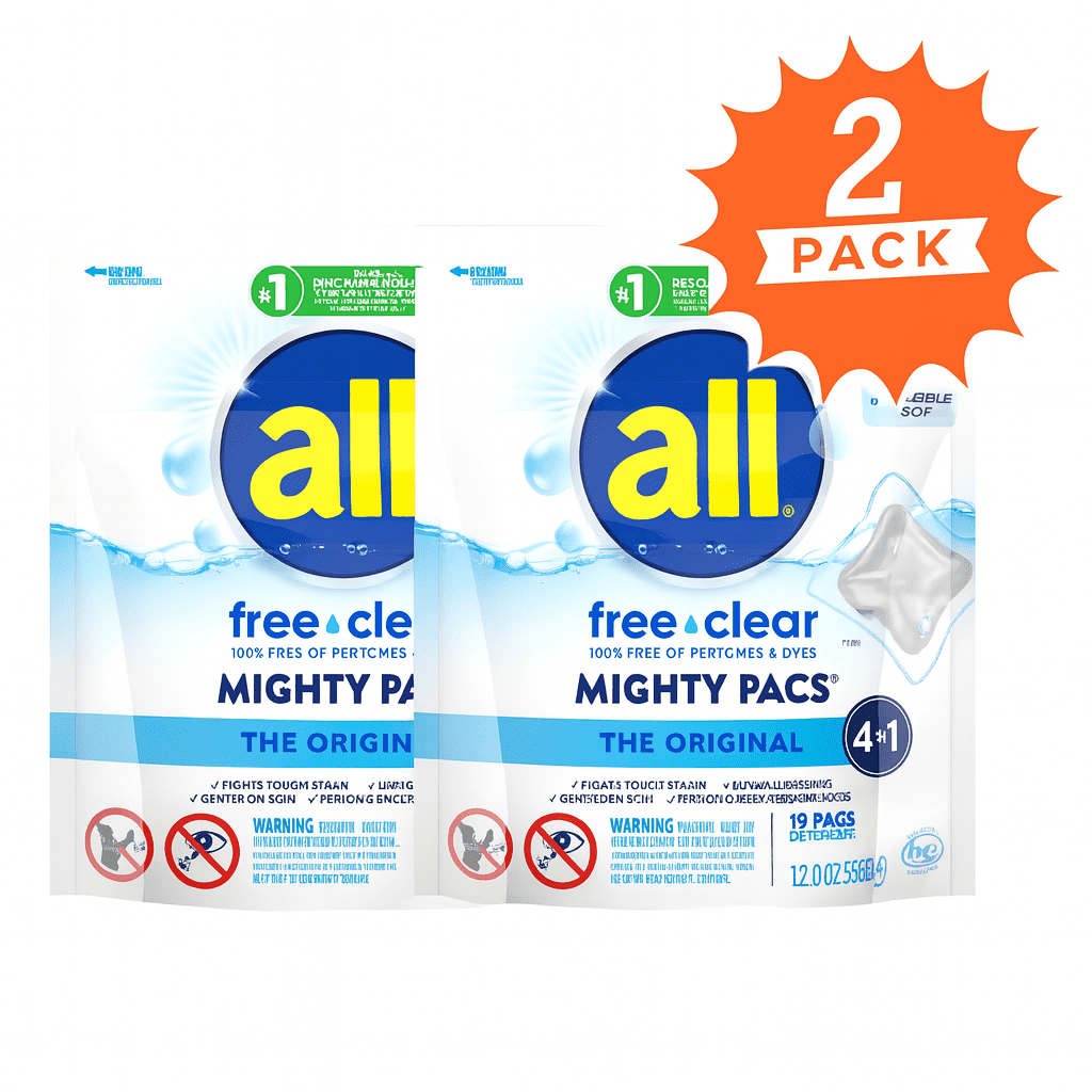 All Mighty Pacs Laundry Detergent 4 in 1 (Pack 2) - 38 Count - Walmart.com