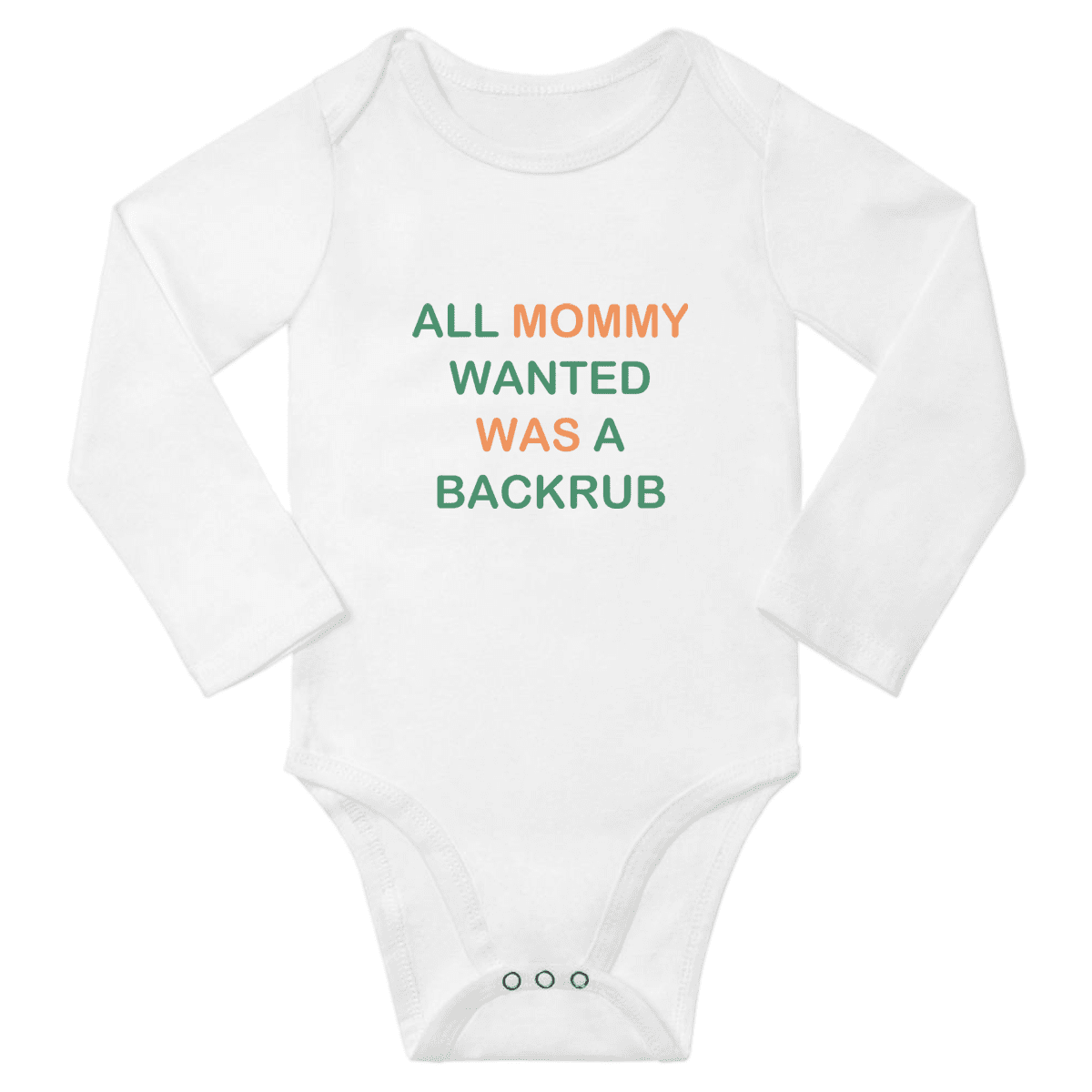 All Mommy Wanted Was a Backrub Cute Baby Long Sleeve Clothes Bodysuit ...