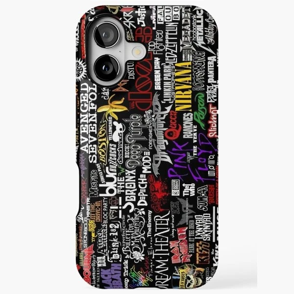 All Music Collage Vintage Band iPhone Case 17 to 11 Pro Max - Walmart.com
