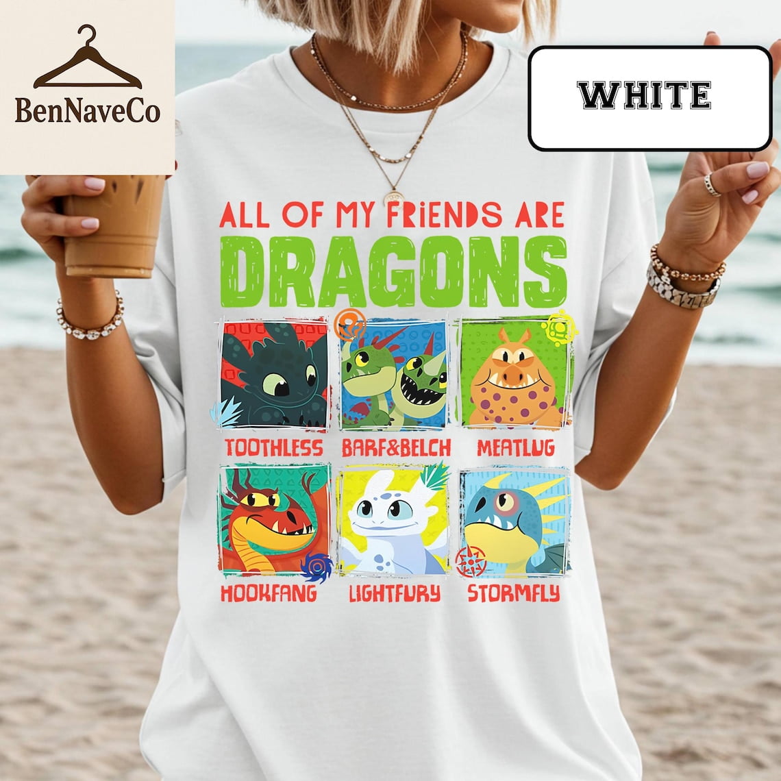 All My Friends Are Dragons T-Shirt, Toothless Lightfury Stormfly Tee ...