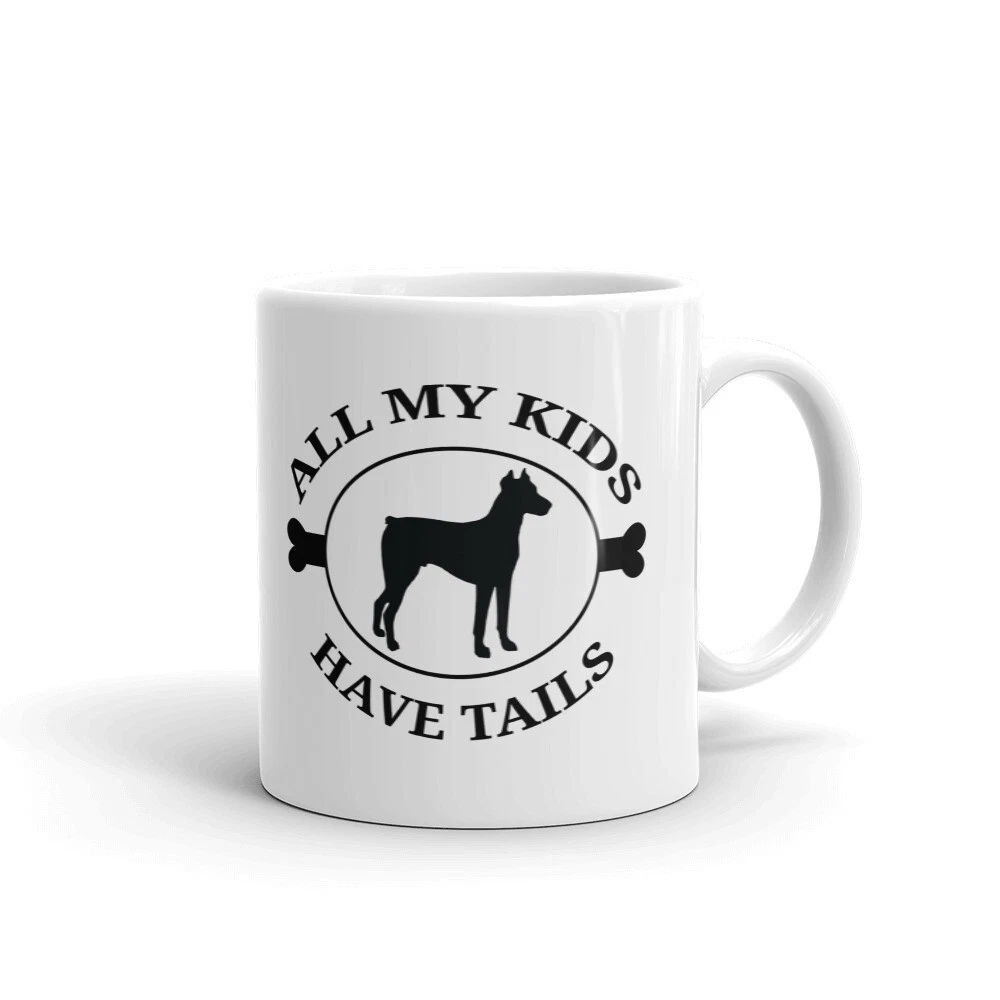 All My Kids Have Tails Doberman Coffee Tea Ceramic Mug Office Work Cup ...