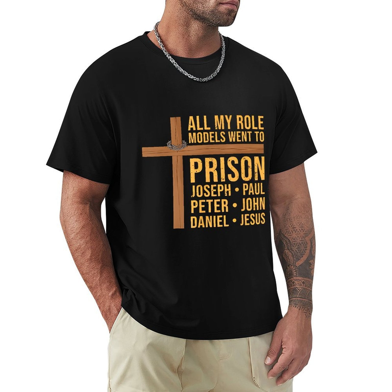 All My Role Models Went To Prison Men's Cotton HD Print Short Sleeve T ...