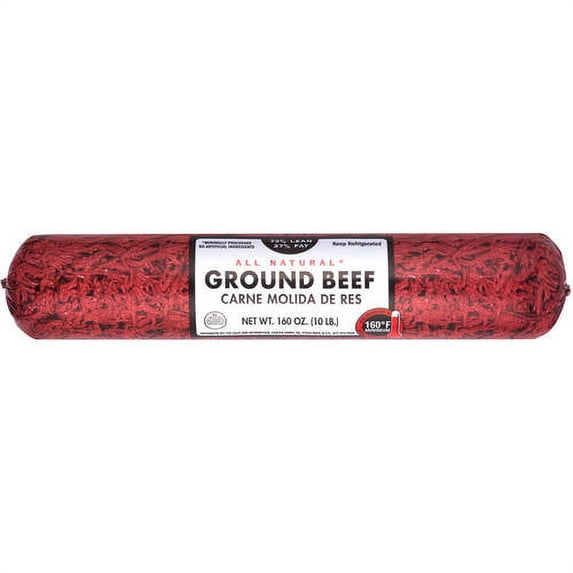 All Natural* 73% Lean/27% Fat Ground Beef, 8 lb Roll - Walmart.com