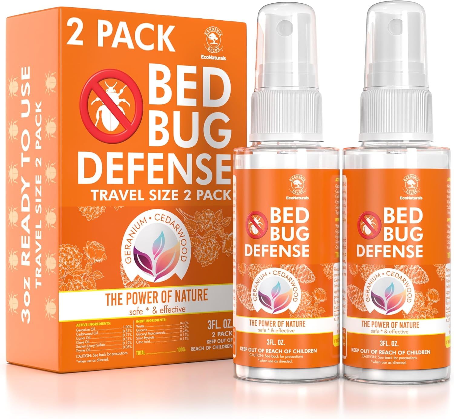 All Natural Bed Bug Spray - Non-Toxic Bed Bug Killer - 2 Bottle Value Bed Bug Spray Travel Size ...