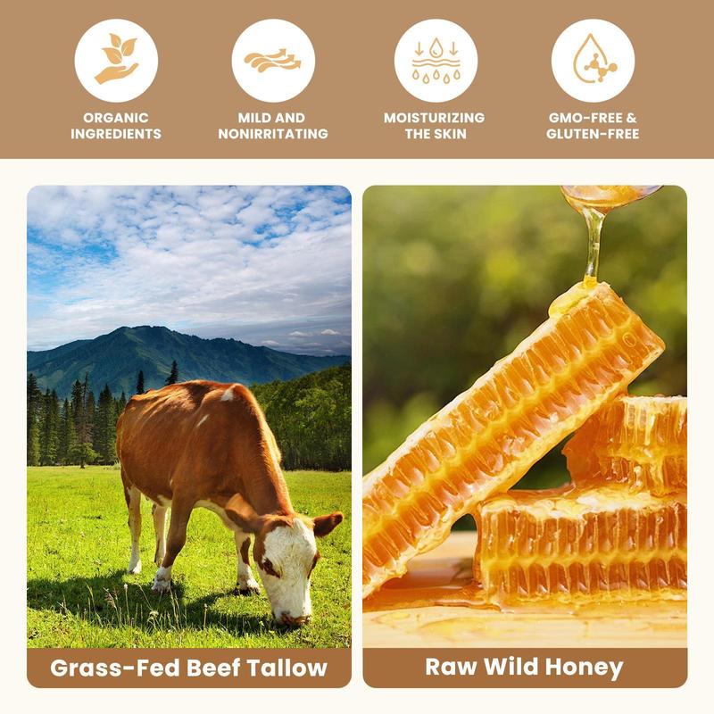All-Natural Beef Tallow Balm Infused with Raw Honey – Deep Nourishing ...