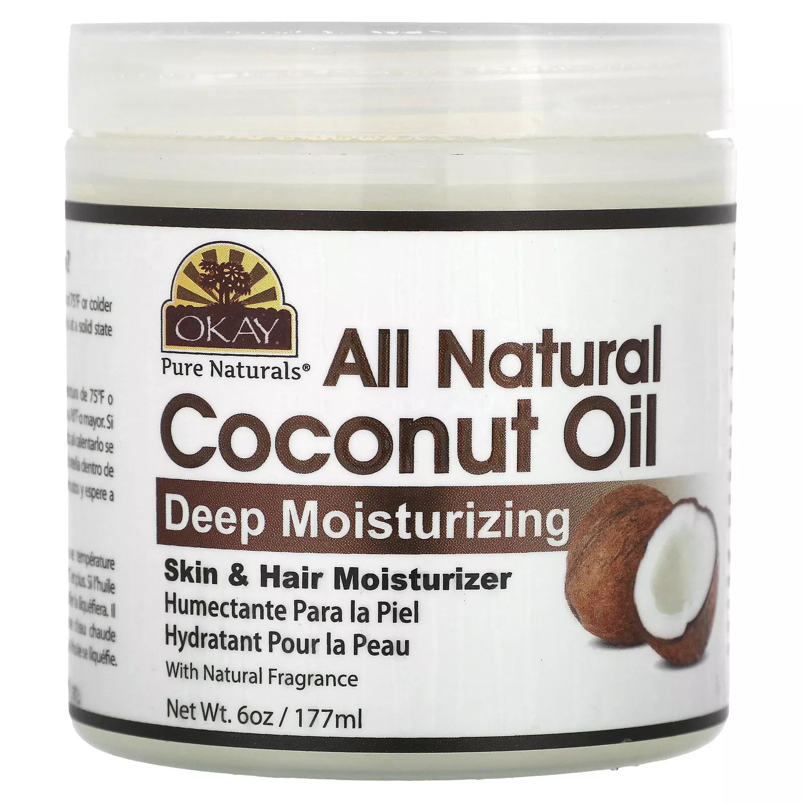 All Natural Coconut Oil, Deep Moisturizing, 6 oz (177 ml) - Walmart.com