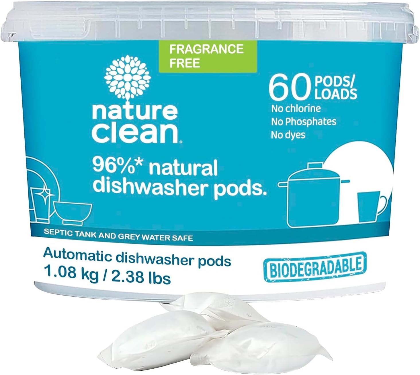 All Natural Dishwasher Pods, Plant-Based Non Toxic Dishwasher Detergent ...