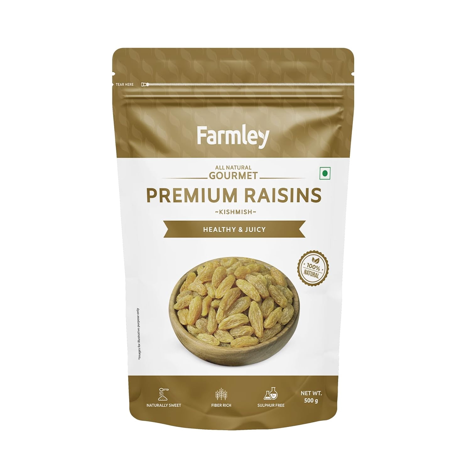 All Natural Gourmet Raisins (Kishmish) By Farmley 500gm, | Healthy ...