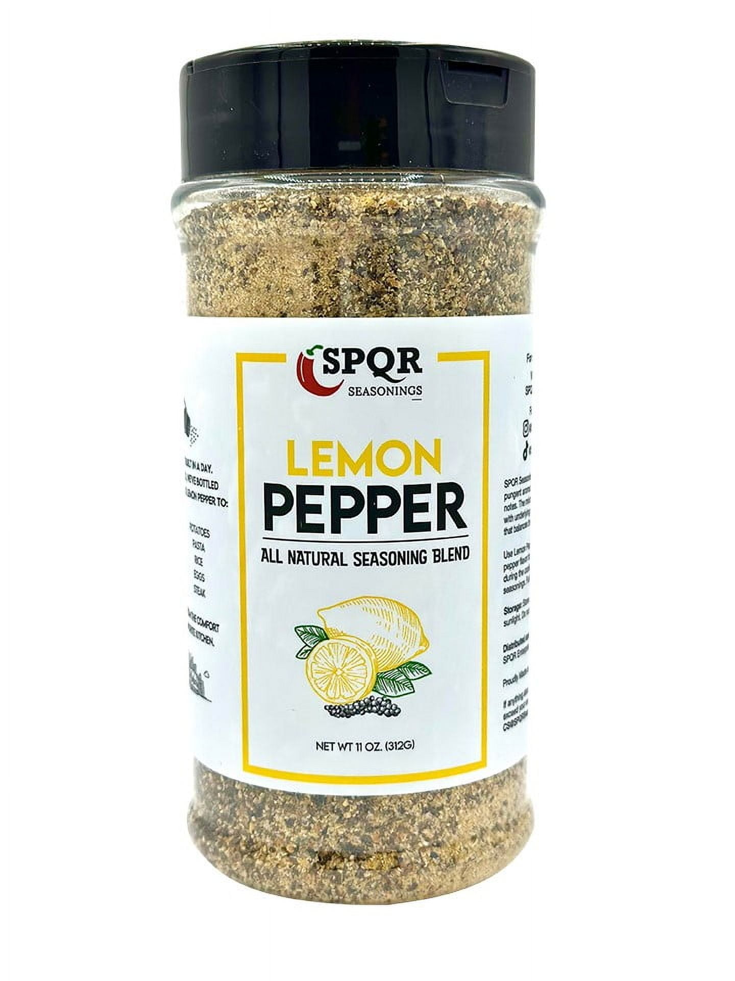 All Natural Lemon Pepper Seasoning XL 11 Ounce Jar No Citric Acid or ...