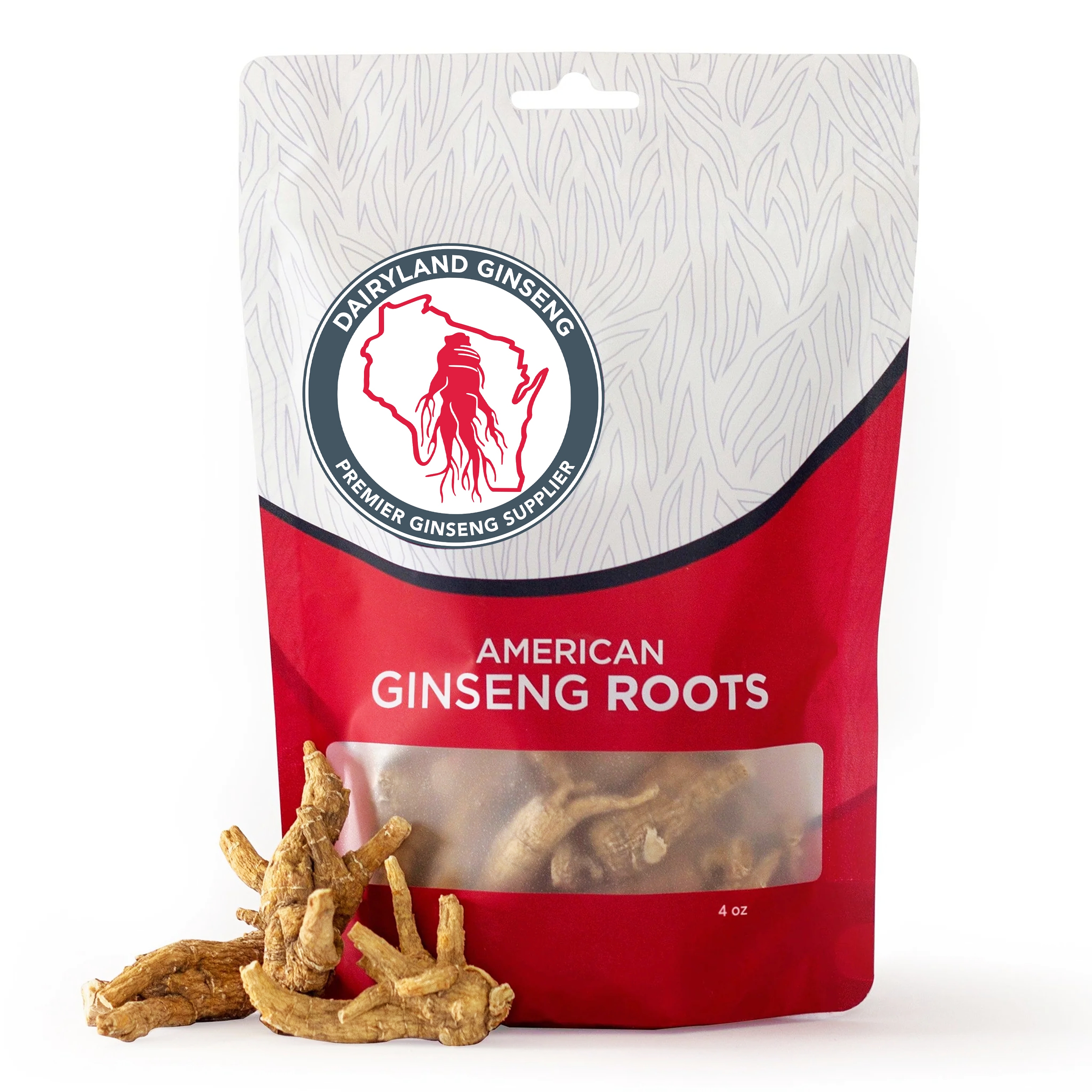 All Natural Pure American Whole Ginseng Roots 4 oz (Non-GMO, Gluten ...
