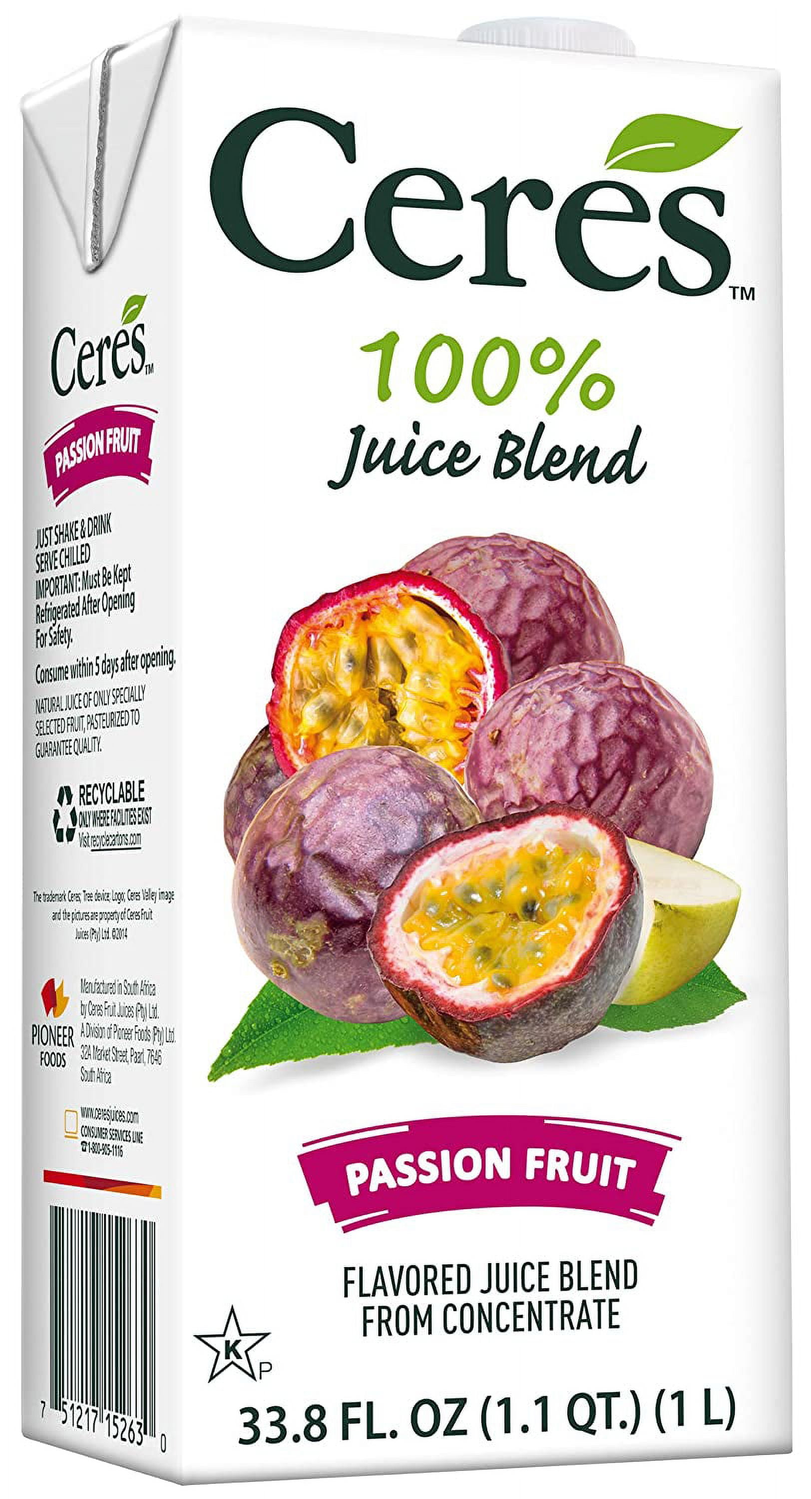 All Natural Pure Fruit Juice Blend, Passion Fruit - Gluten , Rich in C ...