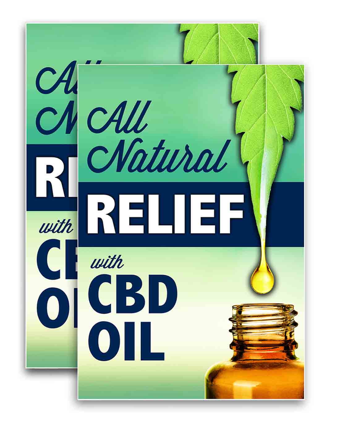 All Natural Relief With CBD (24" X 36") Vinyl Decal Only (Pack of 2 ...