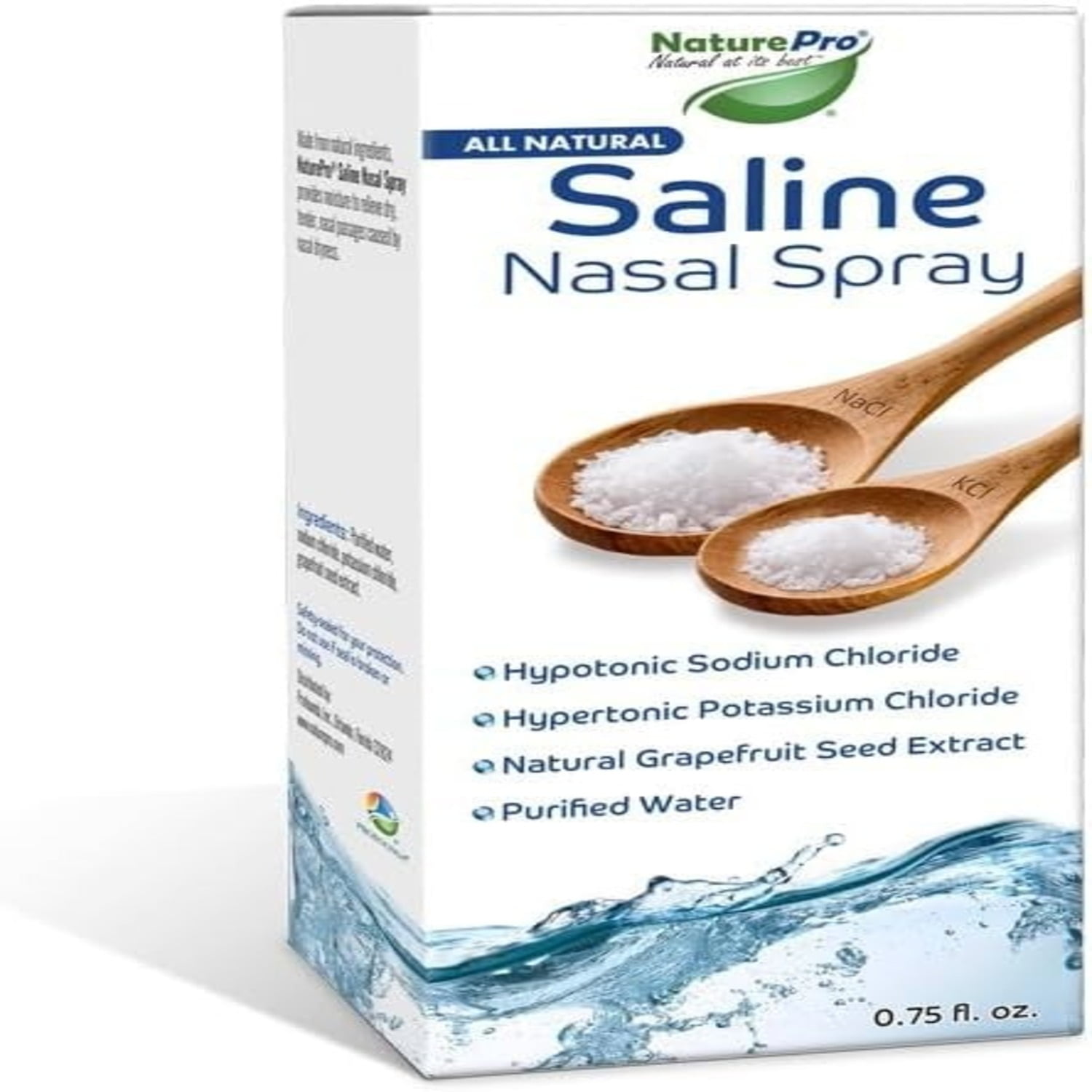 All Natural Saline Nasal Spray, 0.75 fl. oz., Kosher, Dual Salt ...