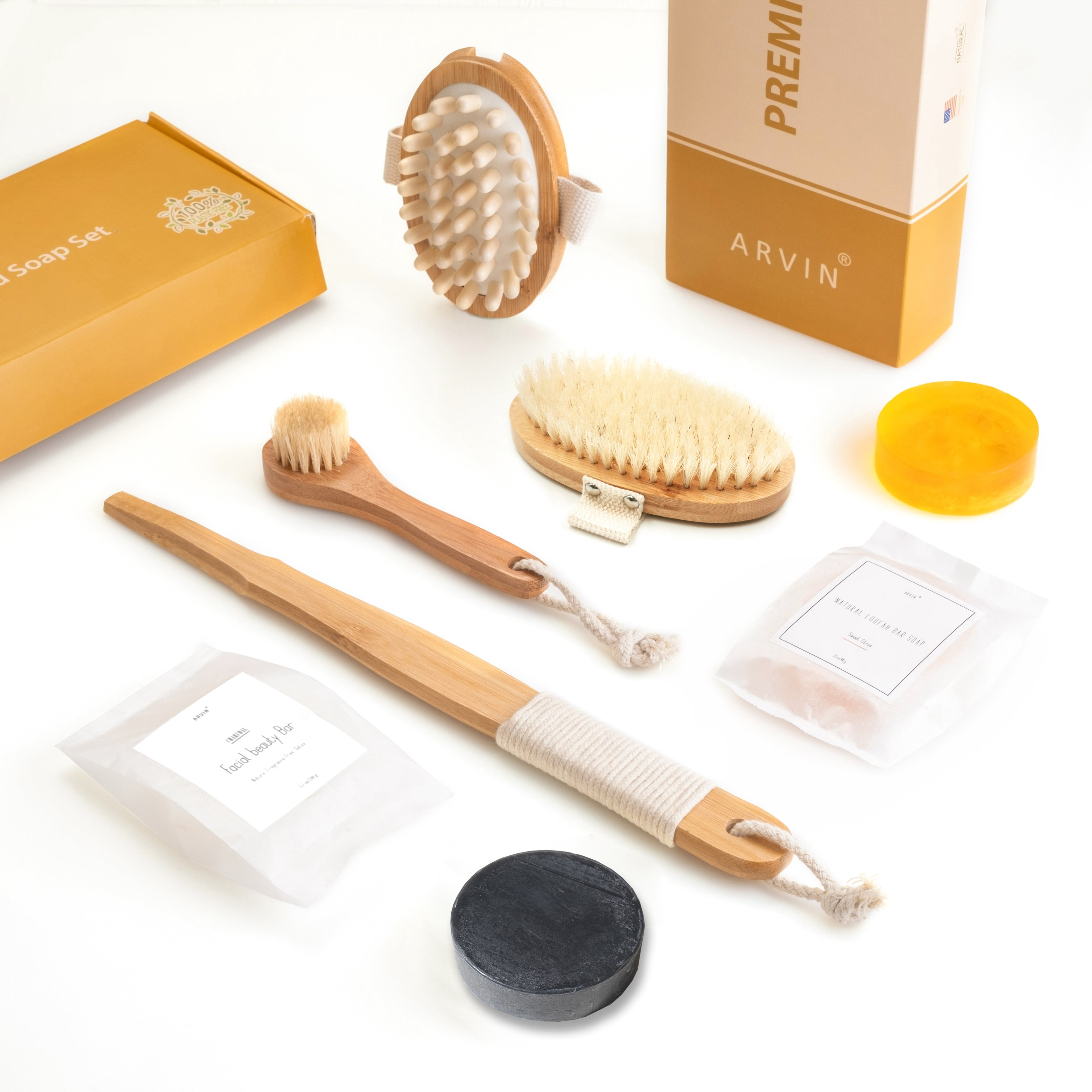 All Natural Soap and Dry Brushing Body Brush Gift Set For Lymphatic ...