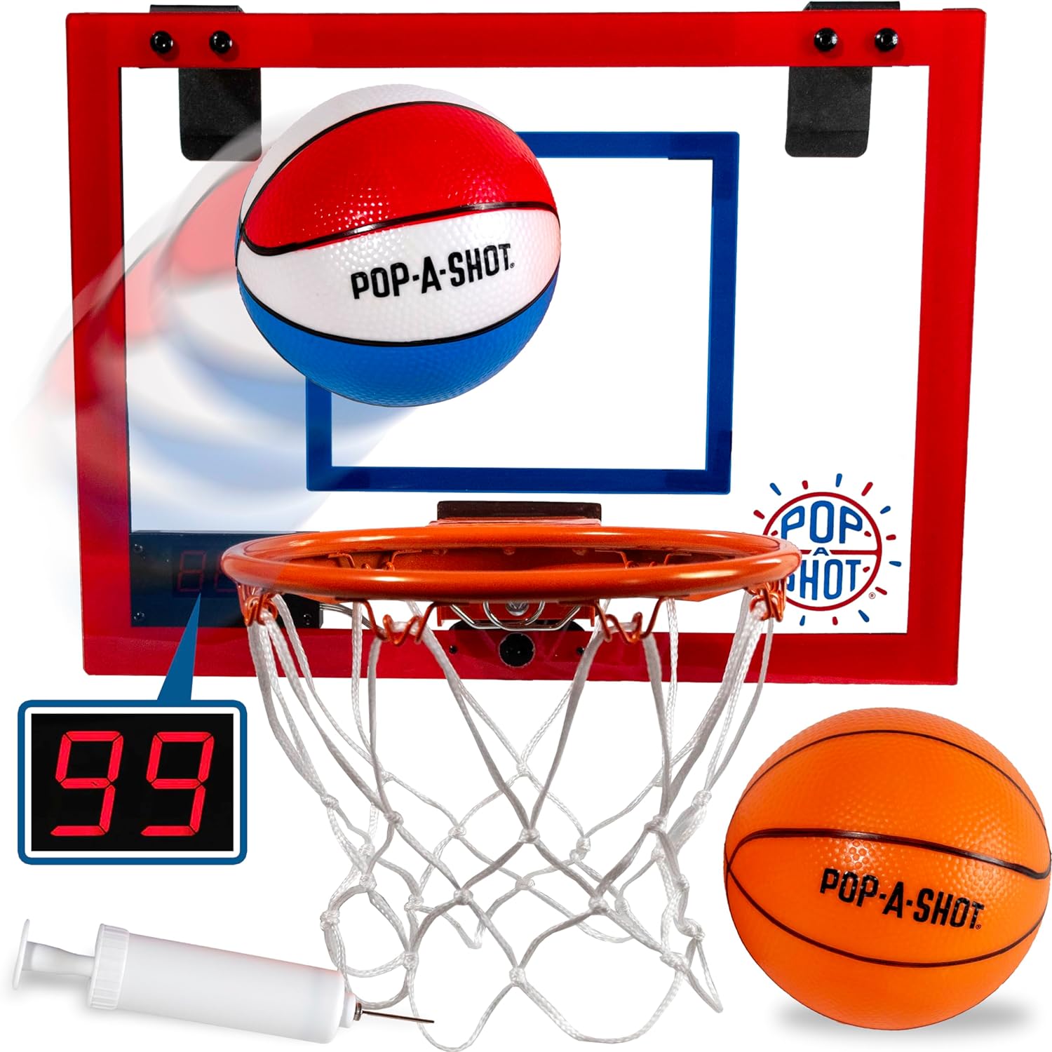Pop-A-Shot Portable Super Slam Over-The-Door Basketball Hoop with ...