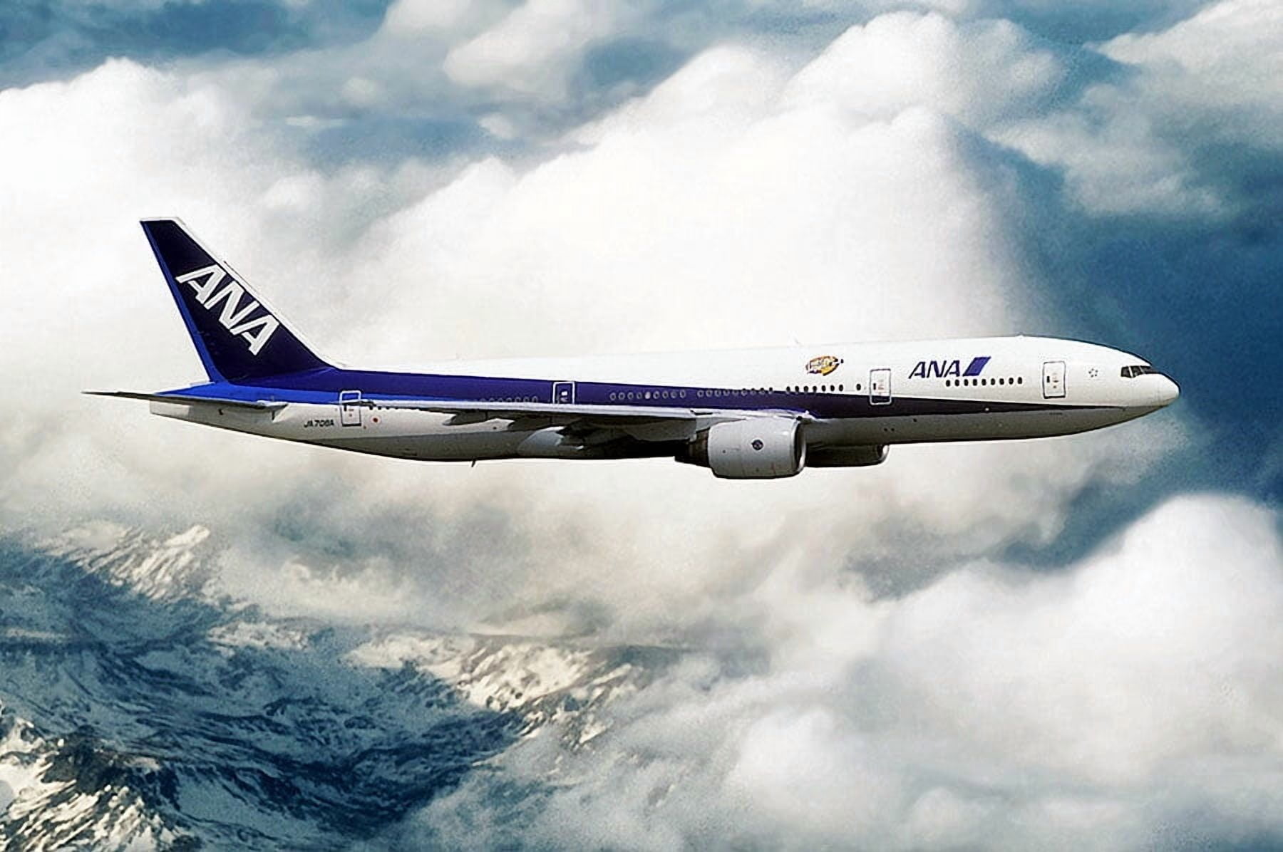 All Nippon Airways Boeing 777-200 in Flight Style - A - 12x18 Inch ...