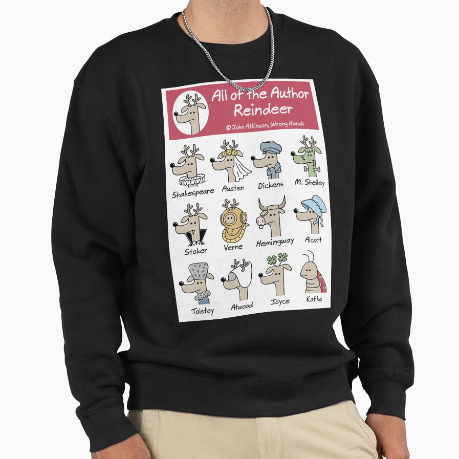 All Of The Author Reindeer Christmas Graphic Unisex Sweatshirt Funny ...