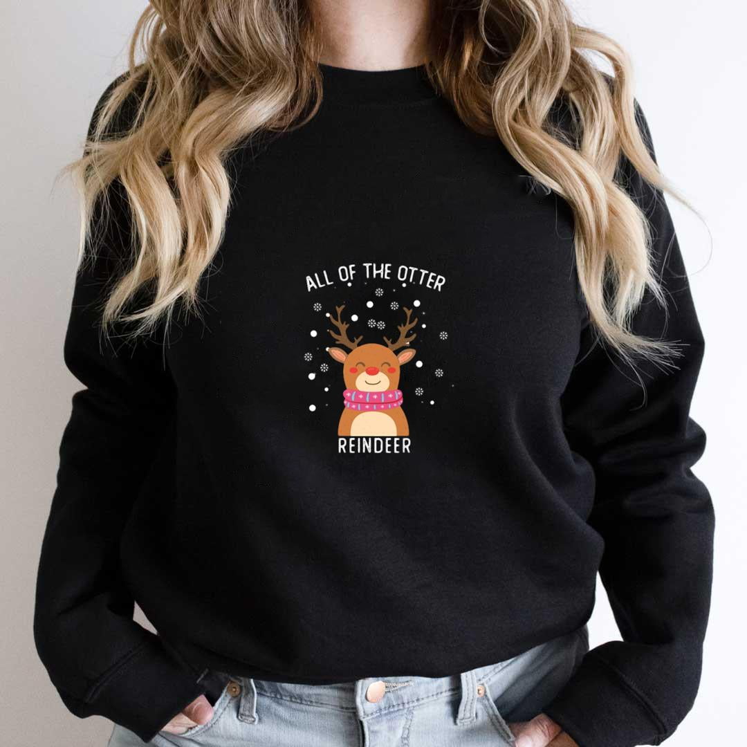 All Of The Otter Reindeer Funny Christmas Holiday Animal Pun Graphic ...