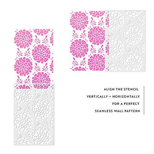 All-Over Dahlia Pattern Wall Stencil - Wall Stencil, Wall Paint ...