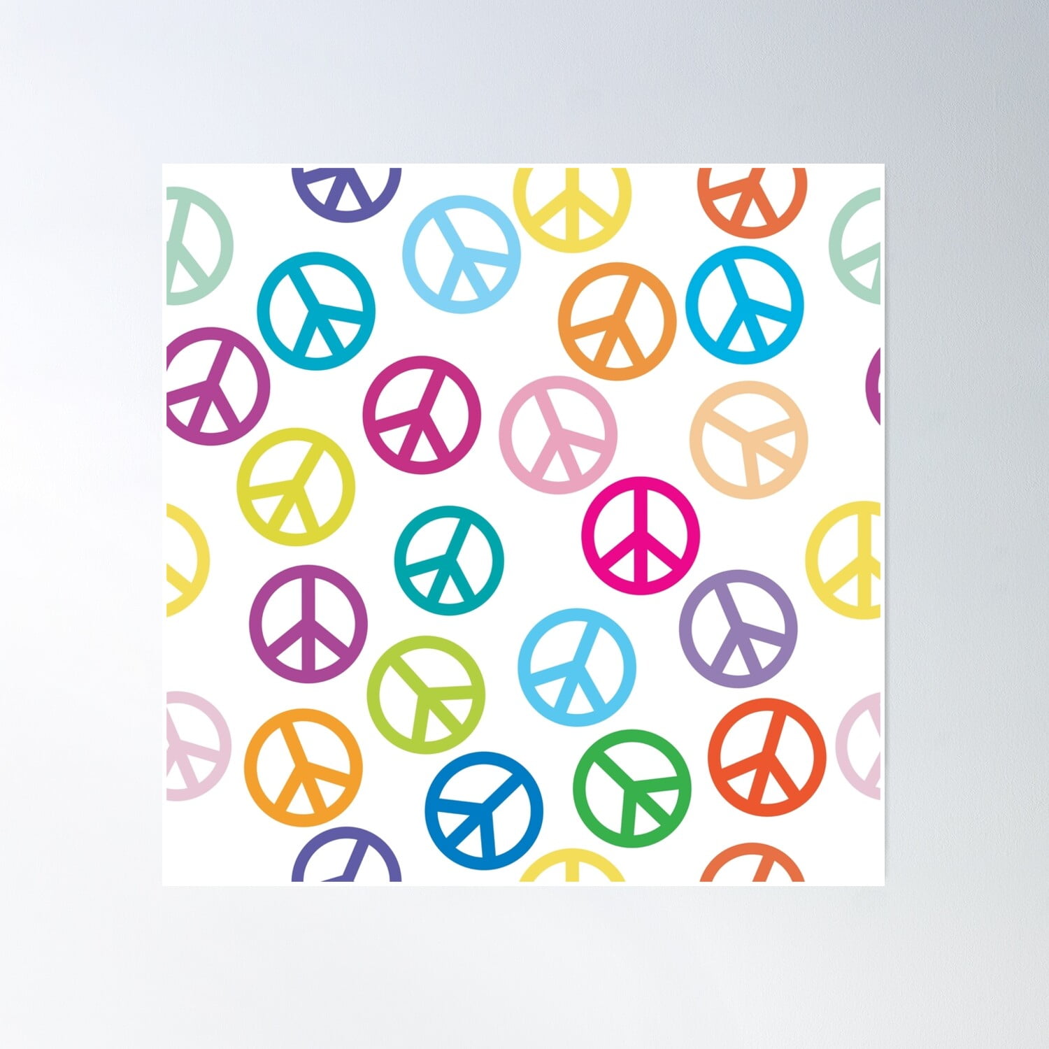 All Over Peace Signs Poster Wall Art, Modern Wall Decor, 12x18 UNFRAMED ...