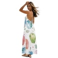 All-Over Print Backless Cross Strap Slip Dress, Loose A-Line Slim Fit ...