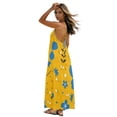All-Over Print Backless Cross Strap Slip Dress, Loose A-Line Slim Fit ...