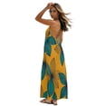 All-Over Print Backless Cross Strap Slip Dress, Loose A-Line Slim Fit ...