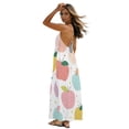 All-Over Print Backless Cross Strap Slip Dress, Loose A-Line Slim Fit ...