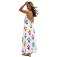 All-Over Print Backless Cross Strap Slip Dress, Loose A-Line Slim Fit ...