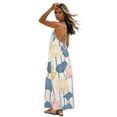 All-Over Print Backless Cross Strap Slip Dress, Loose A-Line Slim Fit ...