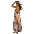 All-Over Print Backless Cross Strap Slip Dress, Loose A-Line Slim Fit ...