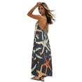All-Over Print Backless Cross Strap Slip Dress, Loose A-Line Slim Fit ...