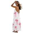 All-Over Print Backless Cross Strap Slip Dress, Loose A-Line Slim Fit ...