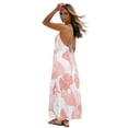 All-Over Print Backless Cross Strap Slip Dress, Loose A-Line Slim Fit ...