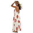 All-Over Print Backless Cross Strap Slip Dress, Loose A-Line Slim Fit ...