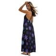 All-Over Print Backless Cross Strap Slip Dress, Loose A-Line Slim Fit ...