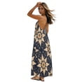 All-Over Print Backless Cross Strap Slip Dress, Loose A-Line Slim Fit ...