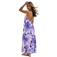 All-Over Print Backless Cross Strap Slip Dress, Loose A-Line Slim Fit ...
