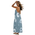 All-Over Print Backless Cross Strap Slip Dress, Loose A-Line Slim Fit ...